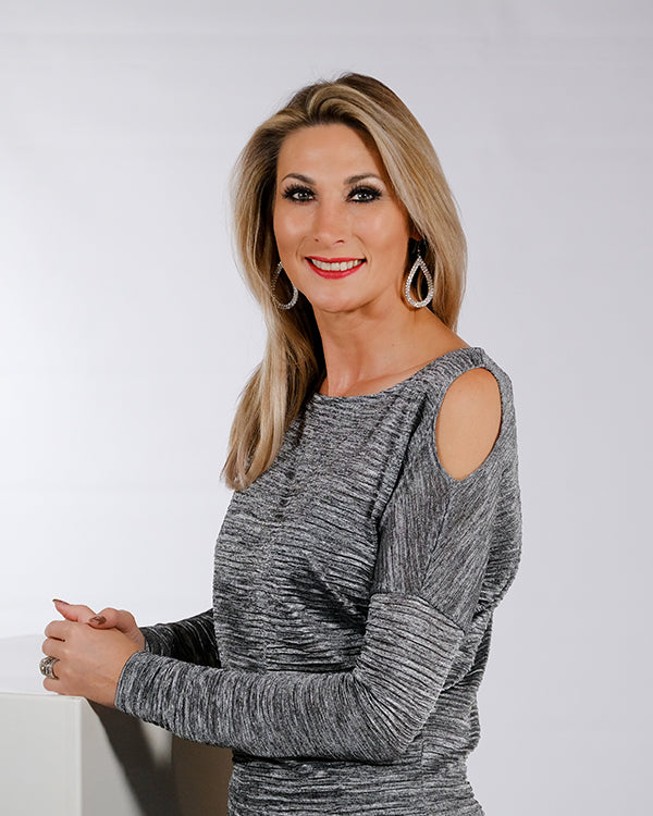 Tisha Top - Silver Knit – Kikuti Couture Shop